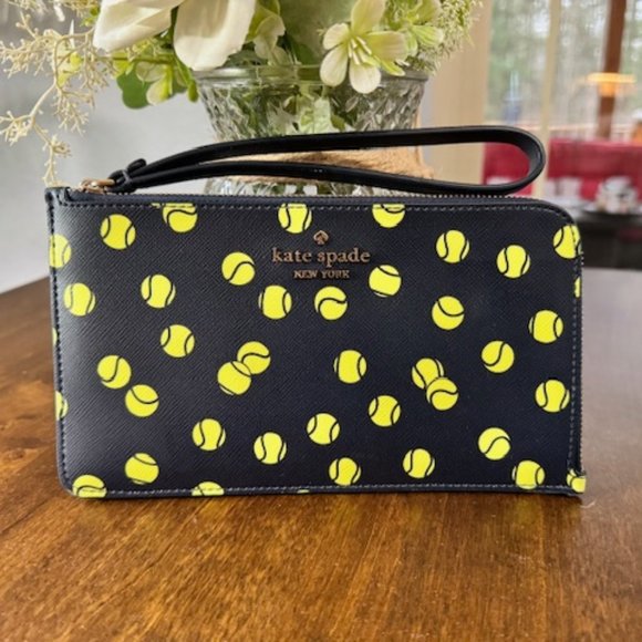kate spade | Bags | Kate Spade Medium Lzip Lucy Tennis Toss Wristlet ...